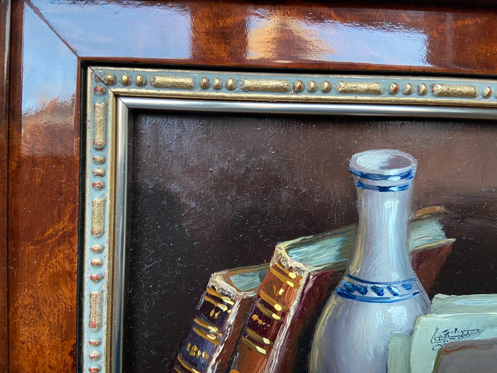 J. Ripoll Oil Paintings - Still Life of books/vase/music (set of 2) | eBay