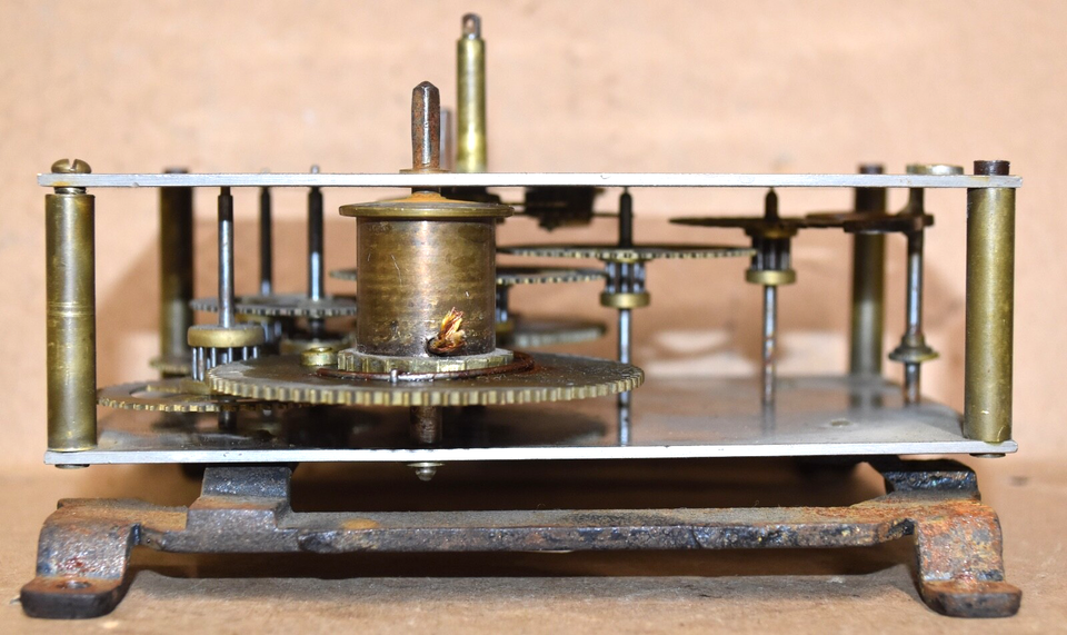 Antique Atkins? Nickel Plated Upside Down? Weight Driven Clock Movement ...