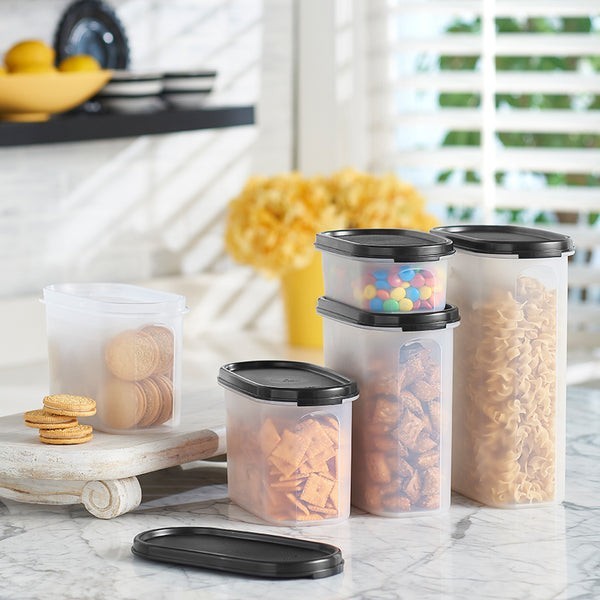 Tupperware Modular Mates Super Oval 3 Black Sealed Lid 11 3/4 cups ...