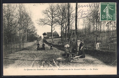 CPA Le Queue-lez-Yvelines, Perspective de la Grand Valle Le Puits 1908 ...