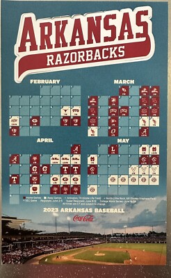 Arkansas Razorbacks Baseball 2023 SEC Schedule Logo Magnet | eBay