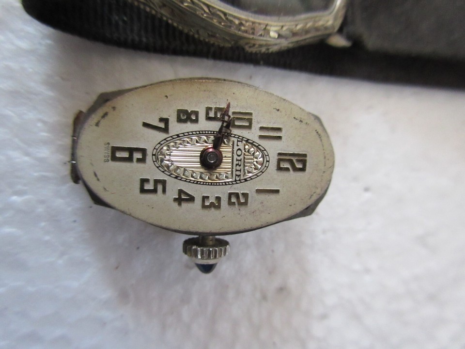 Old Vintage Lorie 14K White Gold Wristwatch Watch 1 1/8" long | eBay