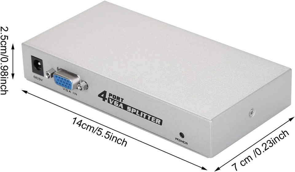 ® 1 PC to 4 Monitors Splitter Box VGA/SVGA LCD CRT 4 Port Video | eBay