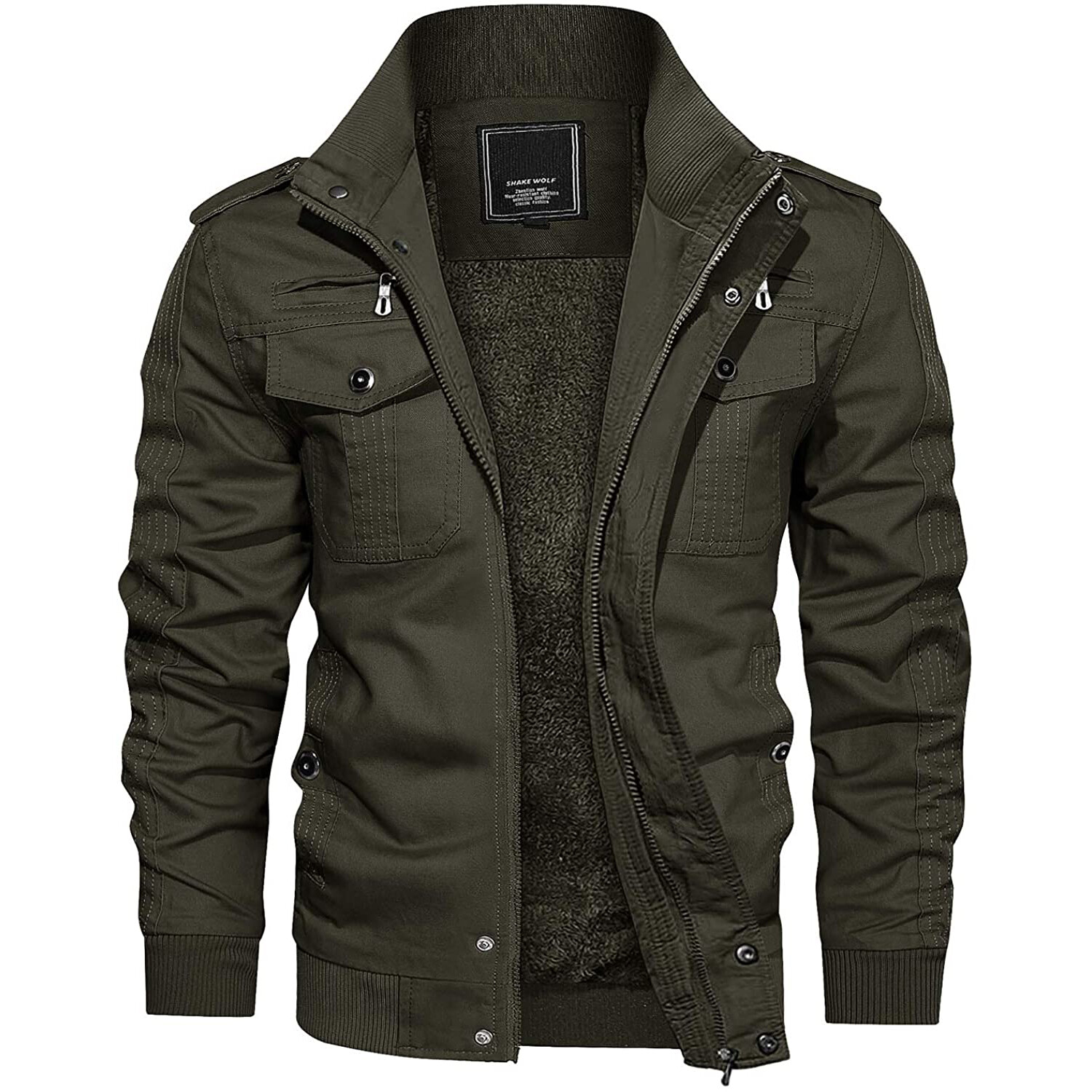 Men's Fleece Lined Military Army Jacket Tactical Cargo Combat Casual ...