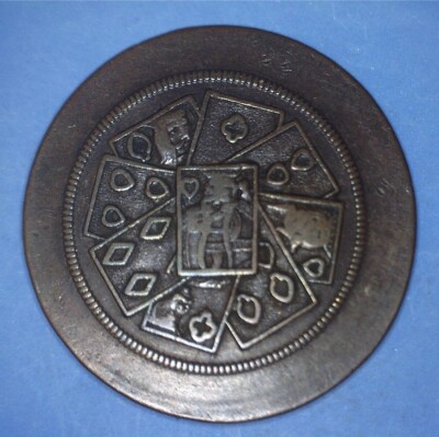 1820's NINE FANNED PLAYING CARDS BRONZE GAME COUNTER - BRETON 572 ...