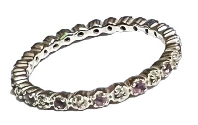 QVC QG STERLING SILVER RING STACKING PURPLE STONES SZ 8 NICE! | eBay