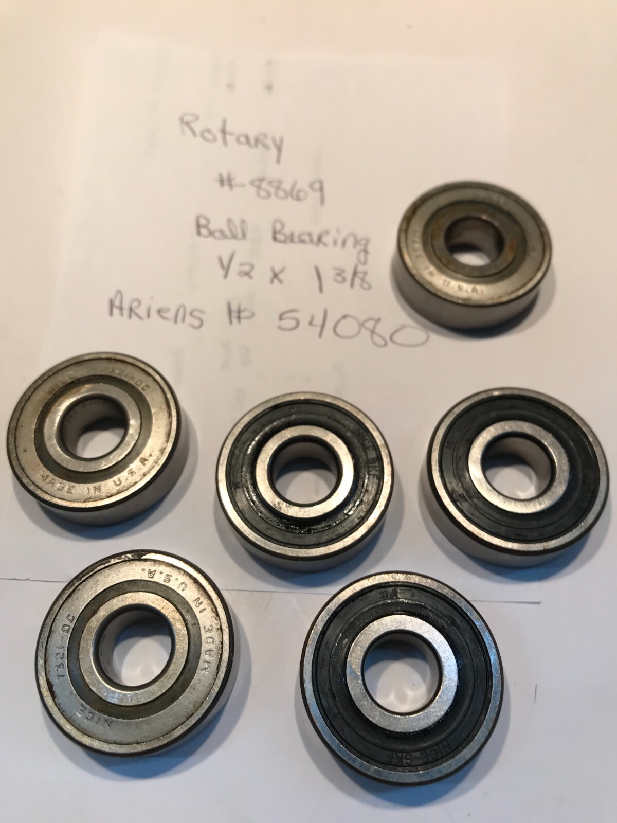 NEW ROTARY BALL BEARINGS QTY OF 6 PART#8869 ARIENS # 54080 FREE ...