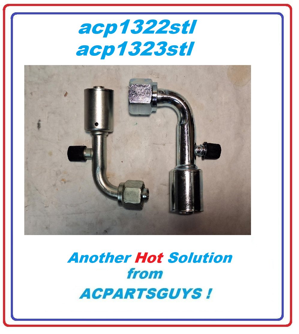 Steel AC Fitting Set for Sanden SD508 709 TM15 TM16 AC Compressor R-12 ...