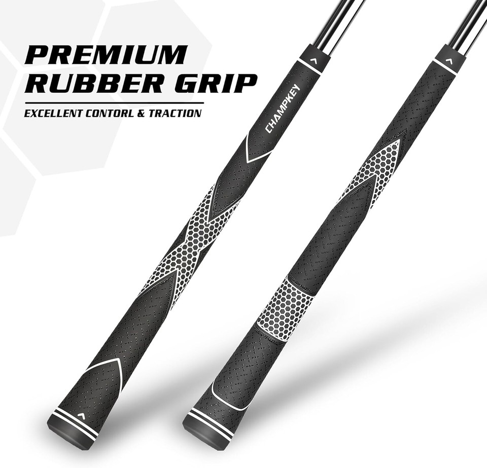 Champkey Traction-X Golf Grips Standard Size (Black/Red) 13 Pack BRAND ...