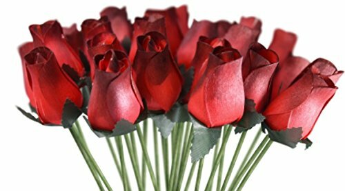 Red Wooden Roses Artificial Realistic 32 Count | eBay