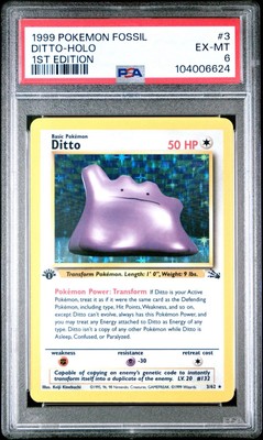 DITTO 3/62 PSA 6 1999 1ST EDITION FOSSIL POKEMON CARD HOLO ENGLISH | eBay