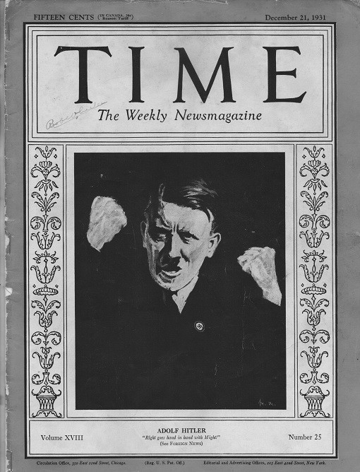 Time Magazine from December 21, 1931 Adolf Hitler | eBay