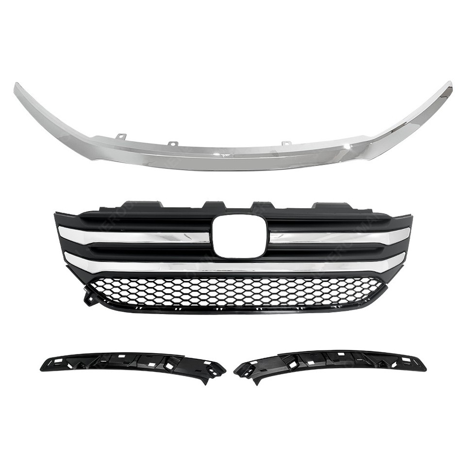 4PCs Front Bumper Grille Kit Upper Trim Molding Brackets For 2016-18 ...