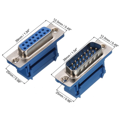 5Pairs D-SUB DB15 15 Pin IDC Crimp Connector Female Male 2.54mm Pitch ...