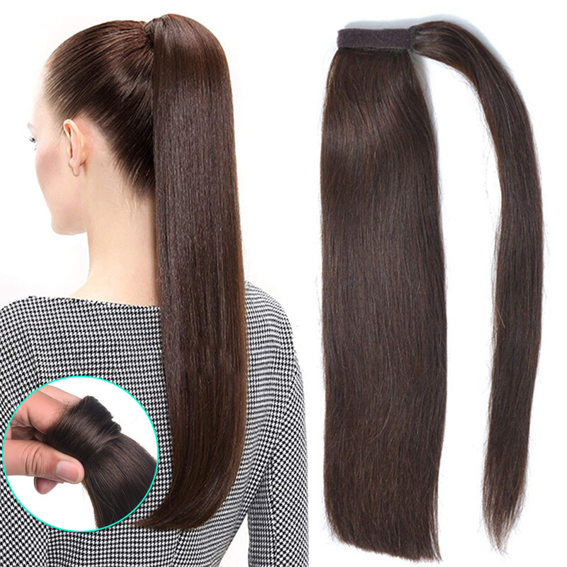 Clip In Wrap Around Pony Tail 100% Real Remy Human Hair Extensions ...