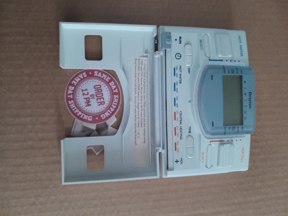 Drayton Tempus Seven 7 Day Central Heating Hot Water Programmer FASTP&P ...