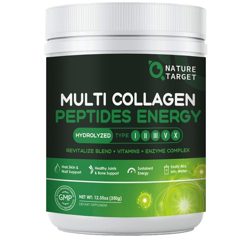 NATURE TARGET Multi-Collagen-Peptides-Powder - Hydrolyzed Collagen with ...