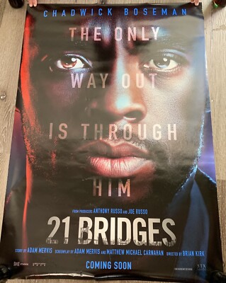 21 Bridges Movie Poster Chadwick Boseman 27x40 Original Theater Teaser ...