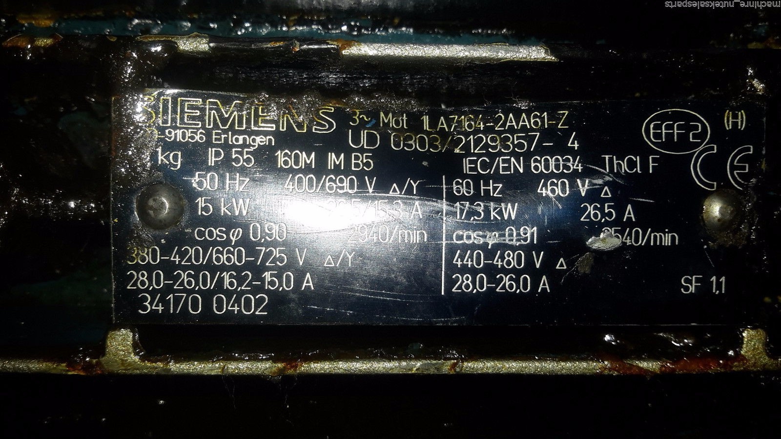 Knoll Coolant Pump Type: KTS 40-80-T_KTS4080T_ w/Siemens Motor 1LA7164 ...