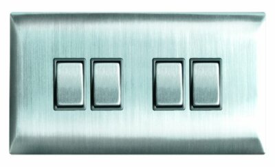 Superswitch SW306 BSS 10A Plate Light Switch 4 Gang 2 W Brushed ...