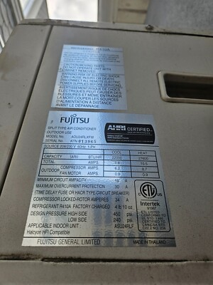FUJITSU 24K HEAT PUMP OUTDOOR CONDENSER AOU24RLXFW USED | eBay