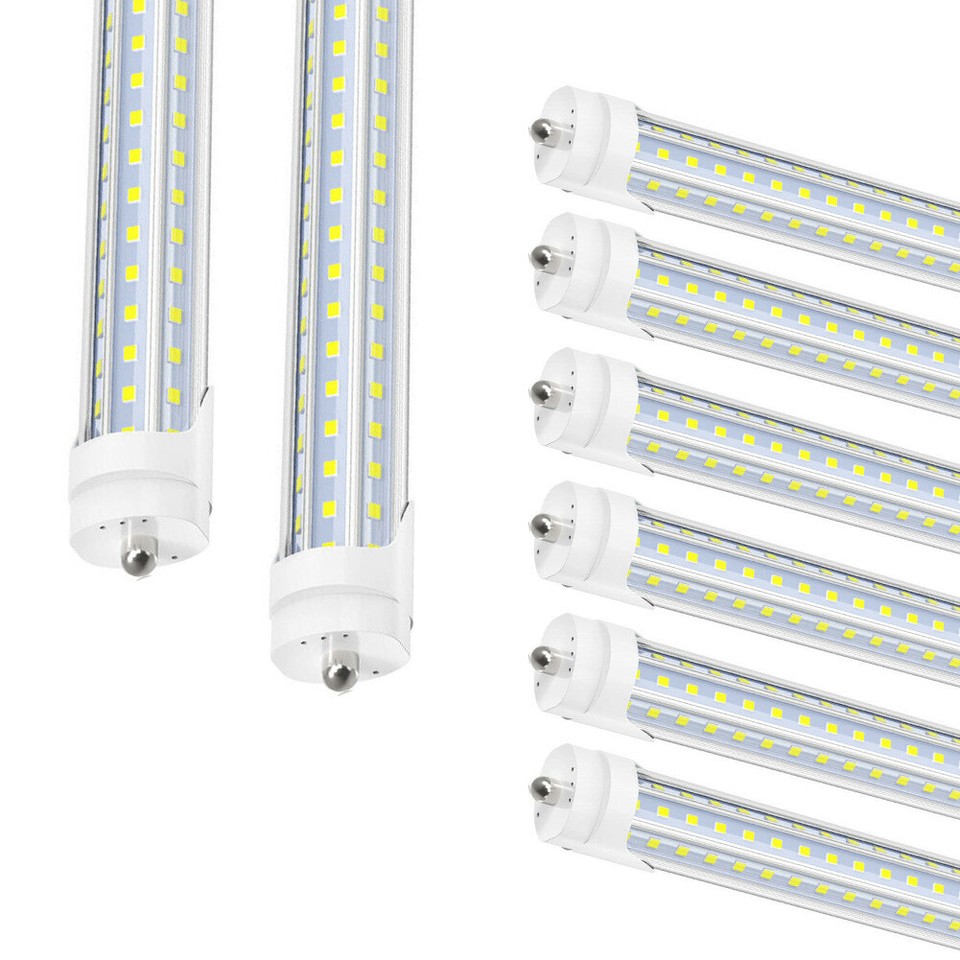 T8 8FT LED Tube Light Bulb 120W Single Pin FA8 8FT LED Shop Light 6500K ...