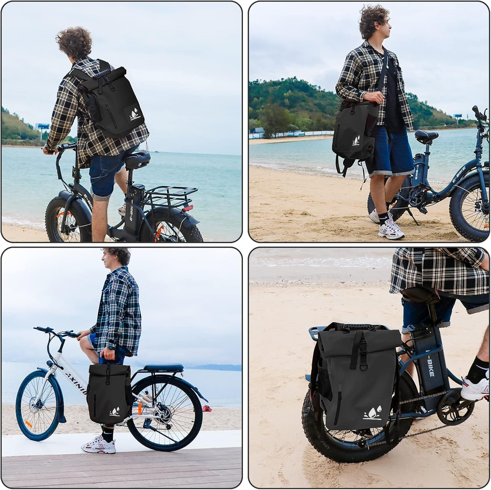 Bike Bag, 29L Large Capacity Waterproof Panniers Bike Bags, Bike ...