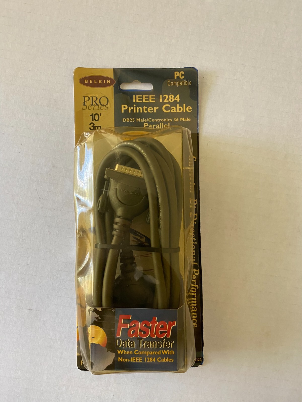 Belkin PRO F2A046-10, 10' IEEE 1284 Parallel Printer Cable DB25 ...