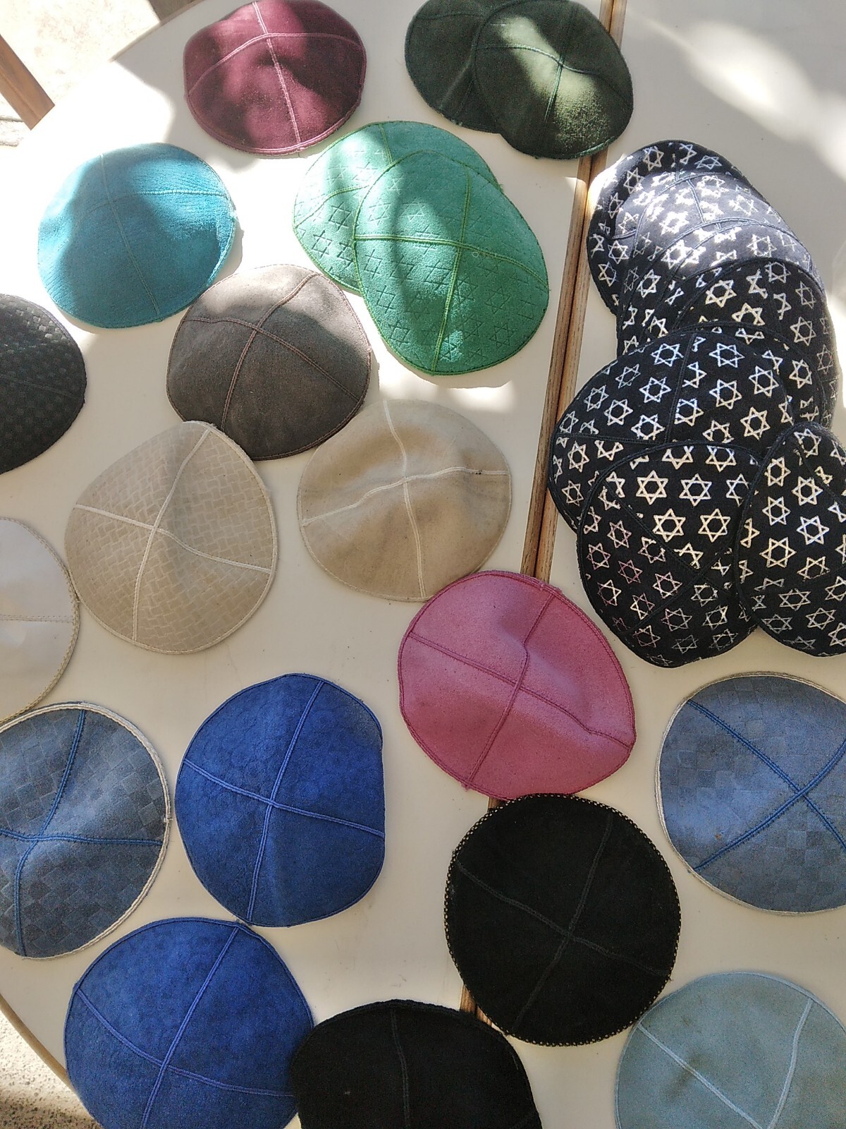 LOT 37 Vintage Leather Star of David Kippah Yarmulka Kippa Yamaka Kipah ...