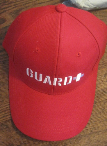 LIFEGUARD RED BASEBALL HAT-EMBROIDERED GUARD W/CROSS-BEACH/POOL BY ...