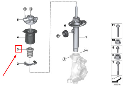 BMW 3 G20, G28 Front Additional Damper 31336852445 6852445 NEW GENUINE ...