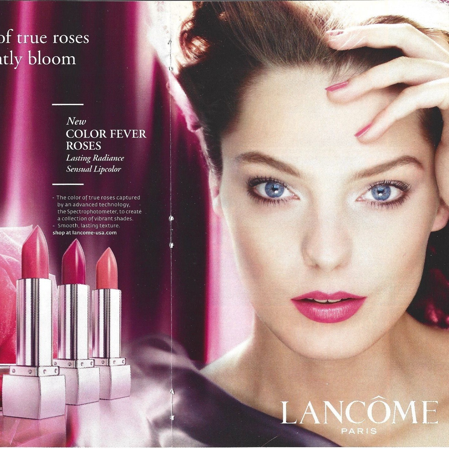 Lancome Paris Lasting Radiant Lipstick Makeup 2000s Vintage Print Ad 2 PAGE 10 i | eBay