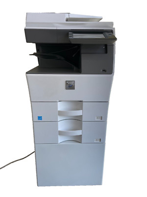 Sharp MX-B355W w/ 2 Trays & Cabinet Wifi Black & White Printer Copier ...