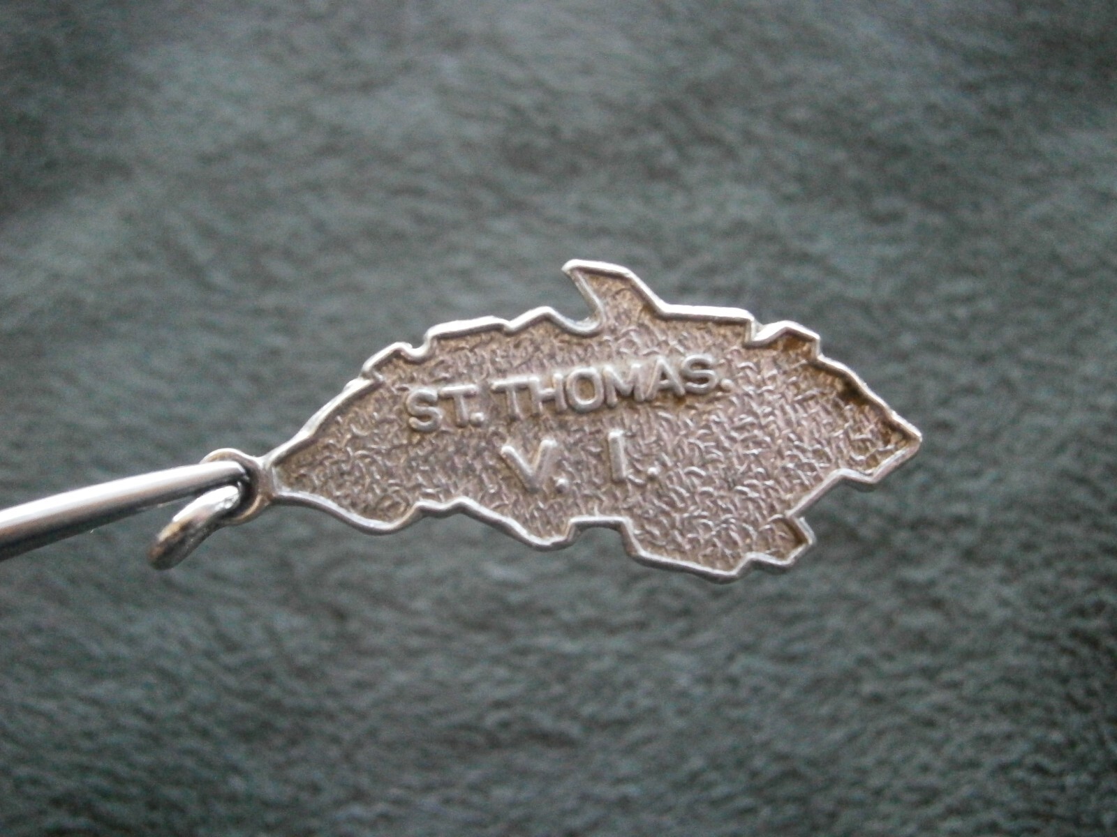 St Thomas Virgin Islands Outline Map Vintage Sterling… - Gem