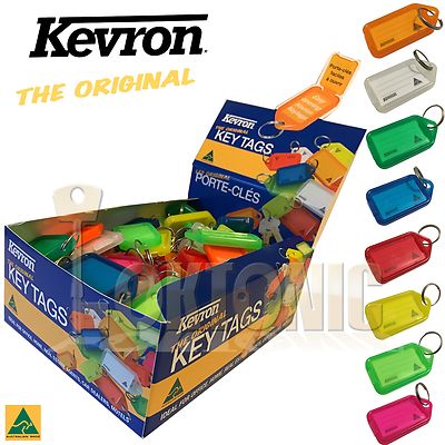 Kevron Plastic Heavy Duty Key Click Tags Labels Assorted Colours Fobs ...