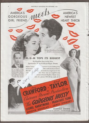 Vintage 1936 The GORGEOUS HUSSY Magazine AD~Joan CRAWFORD~Robert TAYLOR ...