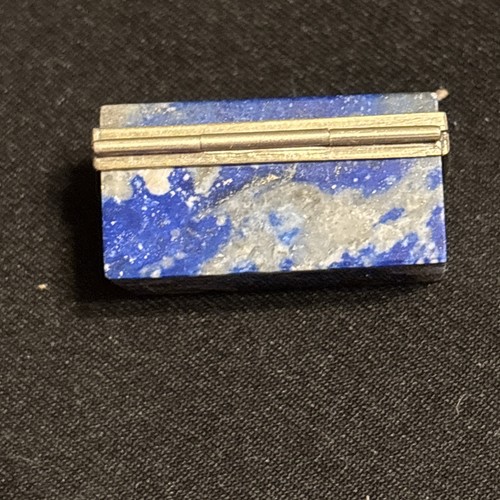 Rare Antique Carved LAPIS Trinket Snuff Pill Box Hinged Vtg | eBay
