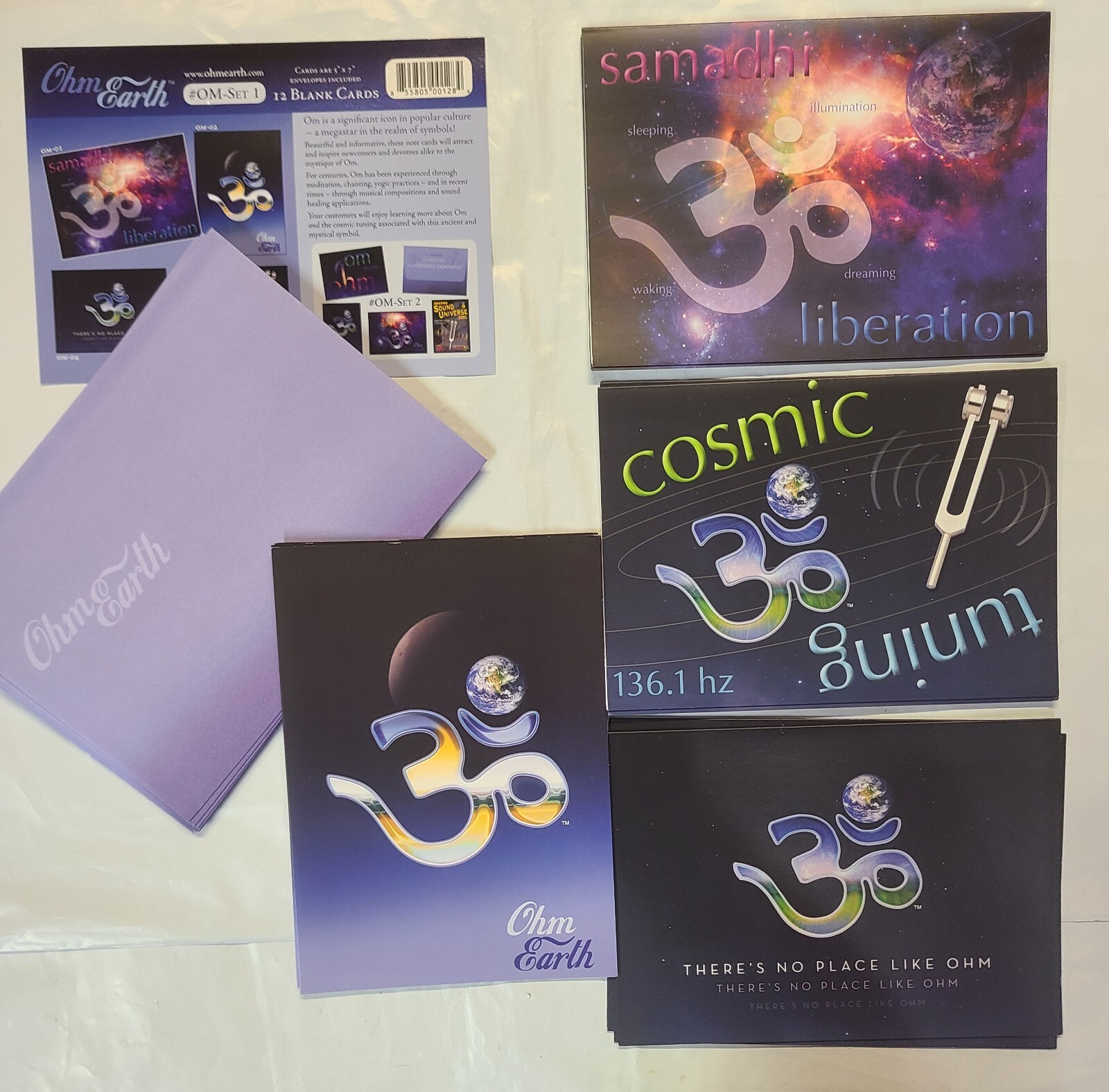 OM-SET #1 ~ 12 Blank Greeting Cards w/Envelopes from OHM EARTH / New ...