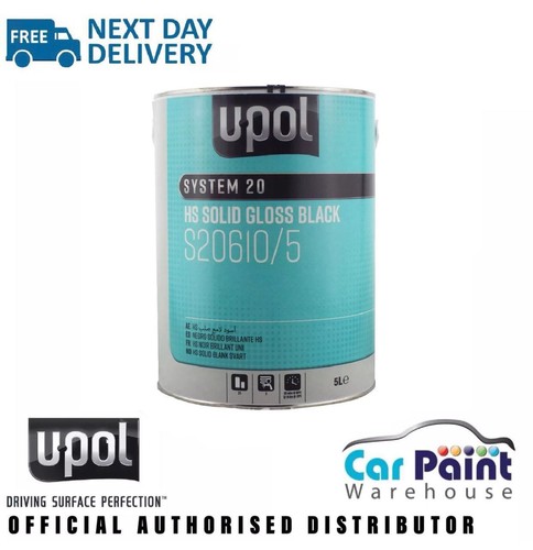 U-pol S20610 2k '2pack' HS Gloss Black System 20 Acrylic Paint 5L UPOL ...