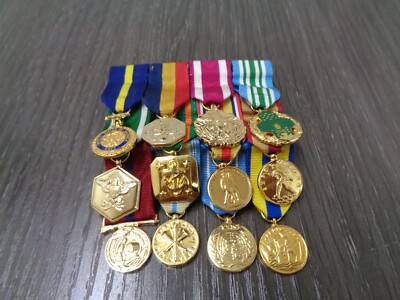 MINI SIZE MEDAL SET 12 MEDALS MOUNTED UNITED STATES USMC OFFICER SLIDE ...