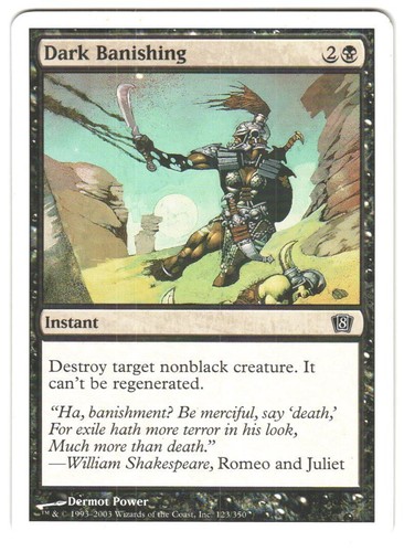 Magic_the_gathering 8th Edition Dark Banishing #123 2003,MTG,LP Common ...