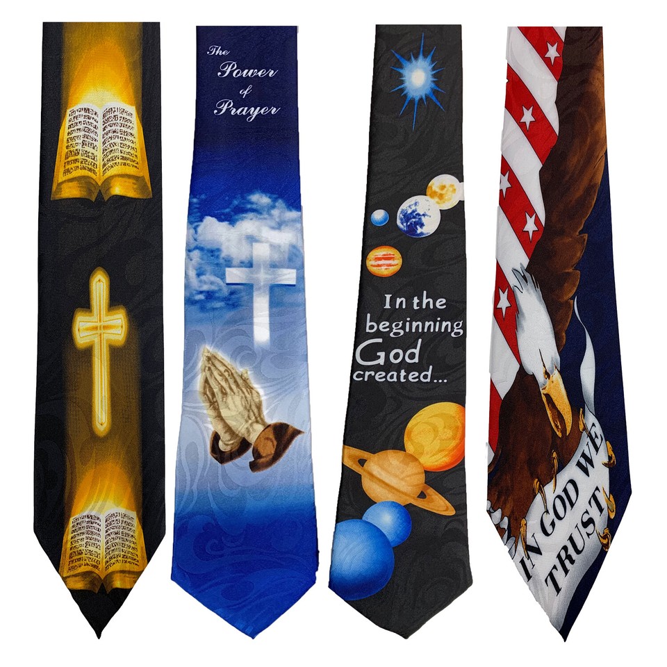 Steven Harris Pack Of 4 Christian Neckties Jesus Religious Neck Ties | eBay