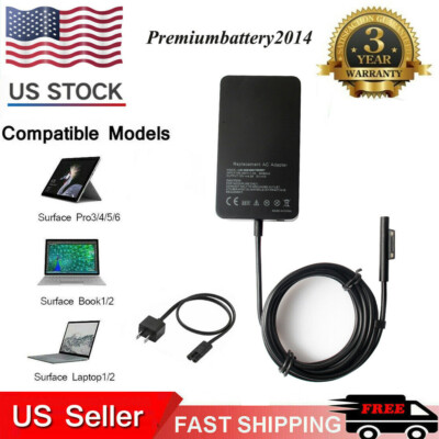 65W Power Supply Adapter Charger Cord For Microsoft Surface Pro 4 Pro 3 ...