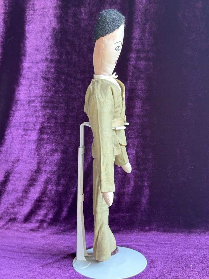 Antique American Primitive 15” Handmade Cloth Rag Folk Soldier (?) Doll ...