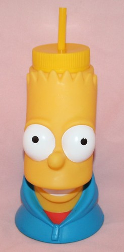 Universal Studios Bart Simpson Water Bottle Sipper Cup with Straw 2010 ...