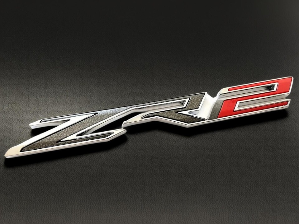 1PC Chrome Red Rear Tailgate ZR2 Emblem Badge 2019-24 Chevrolet ...
