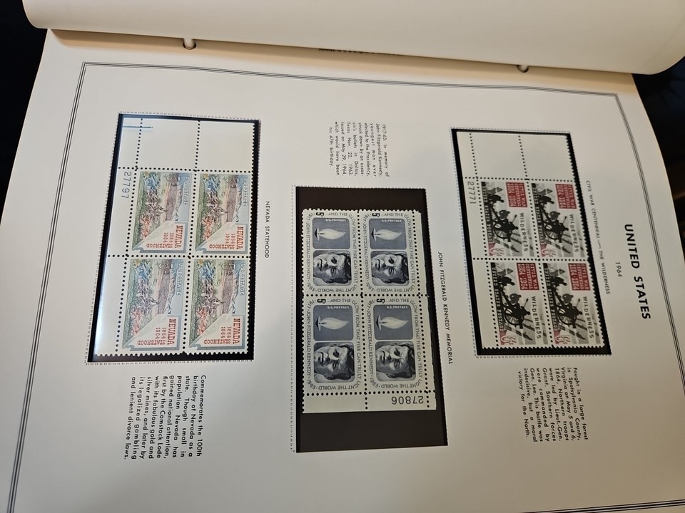 Over 400 Stamps United States Liberty Plate Block Stamp Album ...