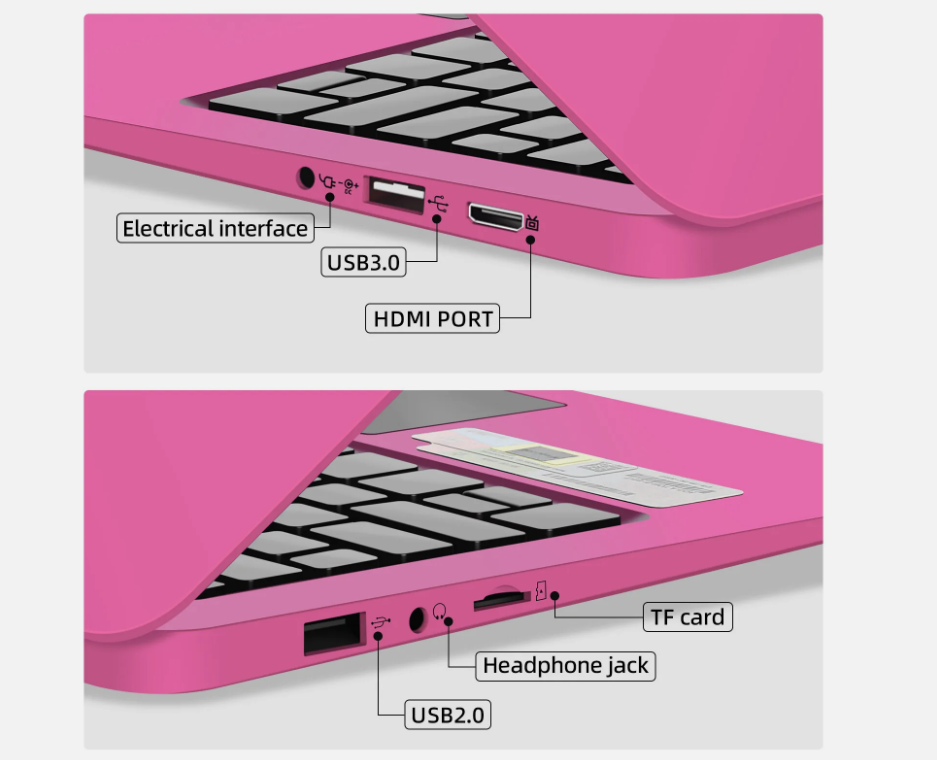 10.1inch Android Netbook, Portable Laptop with A133P CPU, 2GB RAM 64GB ...