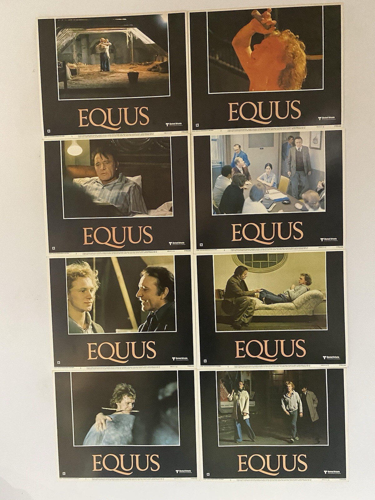 Equus 1977 Vintage Lobby Card Set w/Peter Firth, Richard Burton & Jenny ...