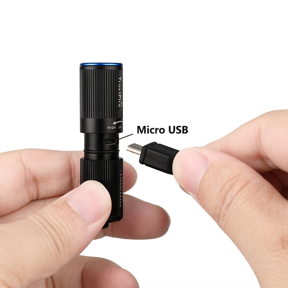 TrustFire 220Lumens EDC Tiny Micro-USB Rechargeable LED Keychain Mini ...